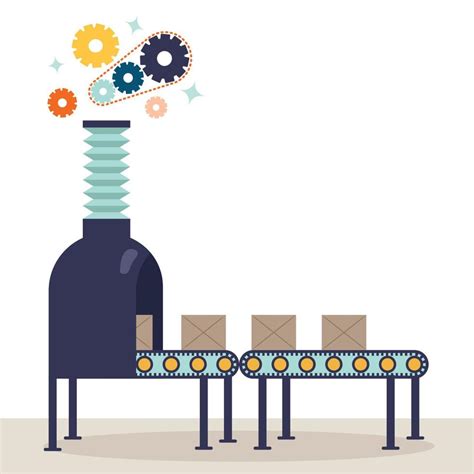 Conveyor Belt Production Assembly Line Cartoon 10386677 Vector Art At