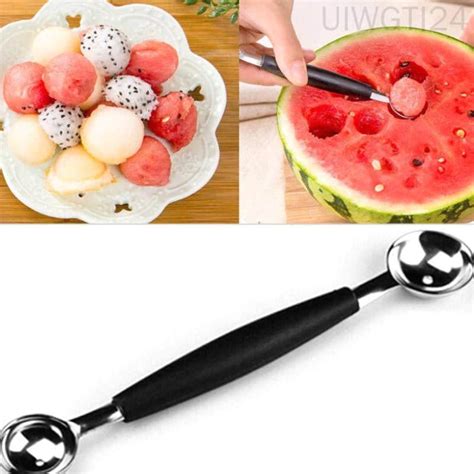 Badu Bg Двойна лъжица от неръждаема стомана за сервиране на пъпеш диня сладолед Badu Bg