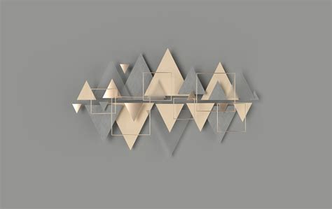 마름모 삼각형 추상 적 배경 필드 효과의 깊이 트리곤 세라믹 유리 콘크리트 장식 요소와 현대적인 패널 3d 벽 텍스처 인테리어