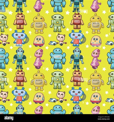 Seamless Robot Pattern Stock Vector Image And Art Alamy