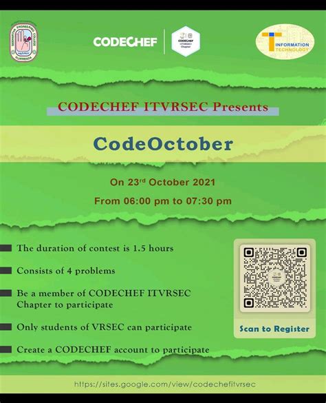 Codechef It Vrsec On Linkedin Codeoctober Codechef Codechefchapters