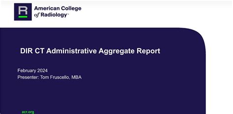 Ct Administrative Aggregate Report Nrdr National Radiology Data