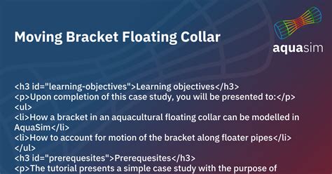 moving bracket floating collar aquasim