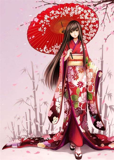 Anime Girl With Kimono At Emma Gresswell Blog