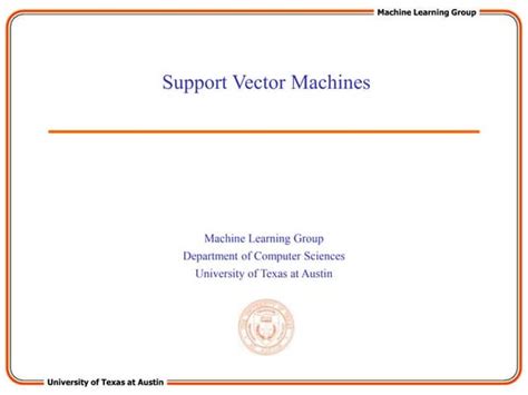Support Vector Machine Machine Learning Ppt