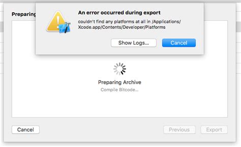 Ios Export IPA Error On Xcode In El Capitan Stack Overflow