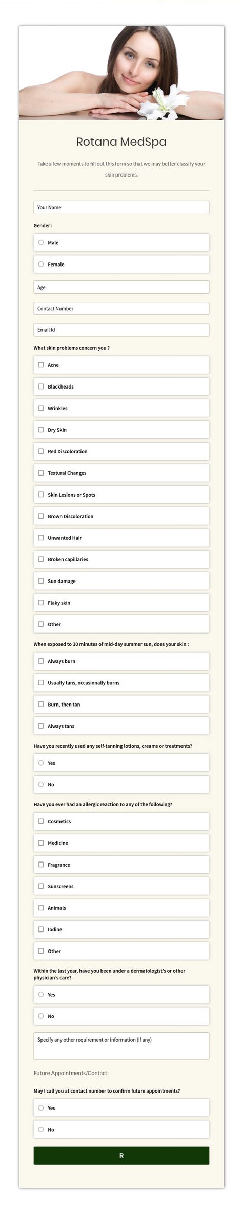 Makeup Consultation Form Template Saubhaya Makeup