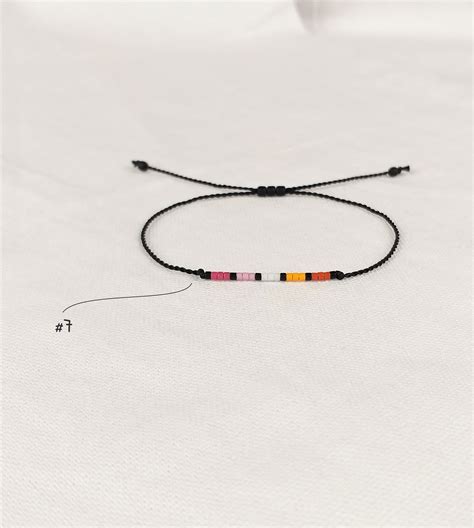 Lesbian Bracelet String Lgbt Cord With Seed Beads Lesbian Etsy