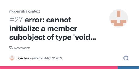 error cannot initialize a member subobject of type void with an lvalue of type void