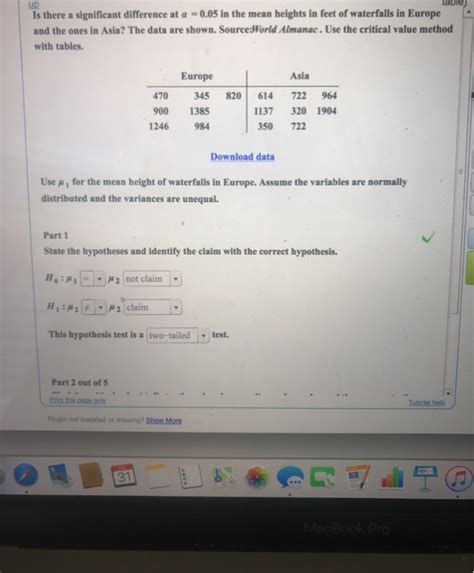 solved for following questions please 1 find critcal value
