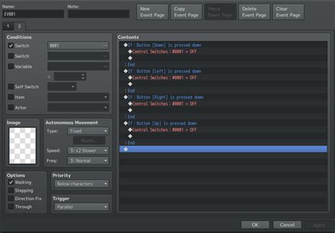 How To Trigger Switch Onoff By Player Stepping Onoff An Event Rpg Maker Forums