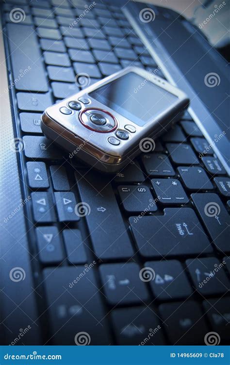 Cellular On A Laptop Stock Image Image Of Information 14965609