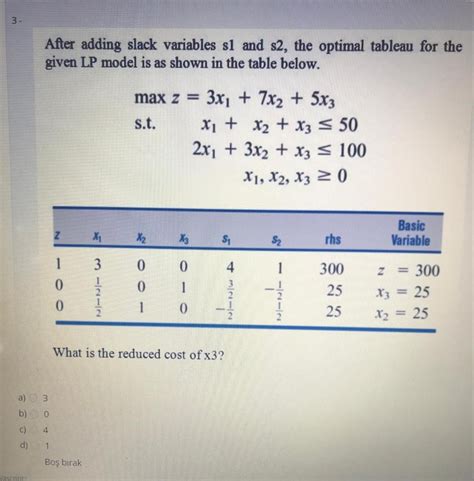 solved 3 after adding slack variables sl and s2 the