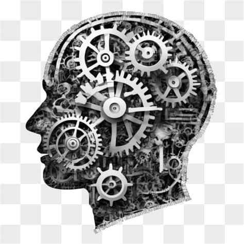 Download Illustration Of Brain Complexity With Gears In Mans Head