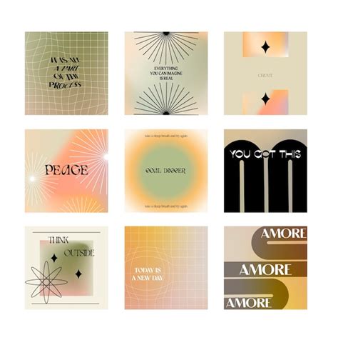 인스 타 그램 포스트 프레임 템플릿 집합 벡터 커버 프리미엄 벡터