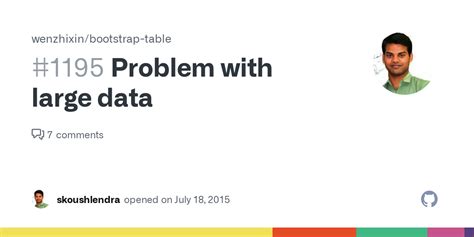 Problem With Large Data Issue Wenzhixin Bootstrap Table GitHub
