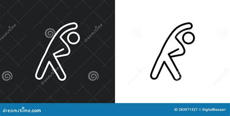 Exercising Outline Icon In White And Black Colors Exercising Flat Vector Icon From Activity And