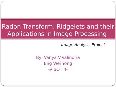 Pptx Radon Transform Image Analysis Dokumentips