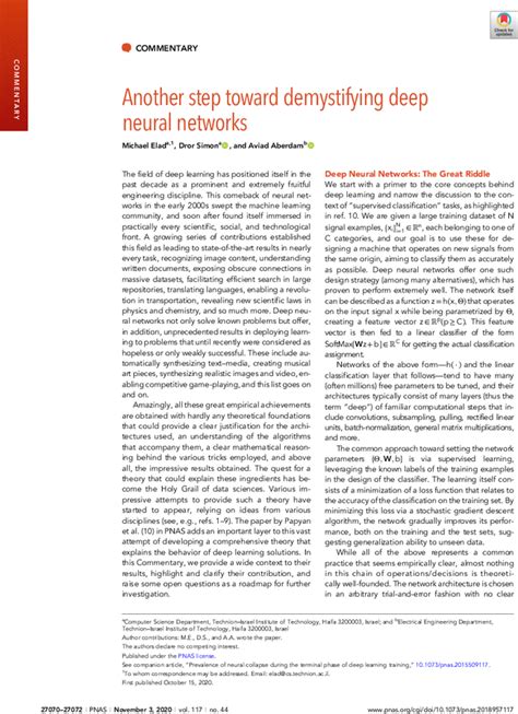 Another Step Toward Demystifying Deep Neural Networks Pnas