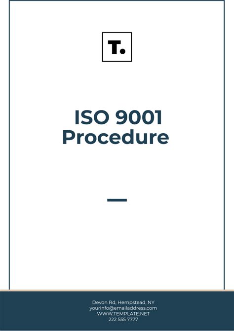 Free Iso 9001 Procedure Template To Edit Online
