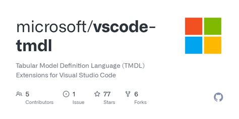 Github Microsoftvscode Tmdl Tabular Model Definition Language Tmdl