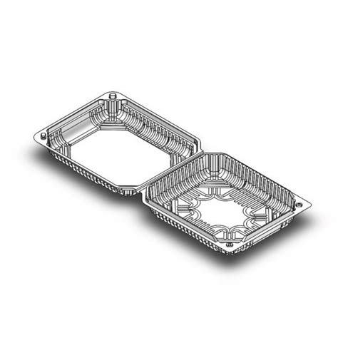 Clear Plastic Hinged Container Catex Catering Disposables