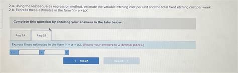 solved 2 a using the least squares regression method