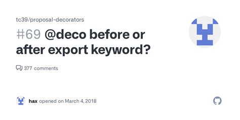 deco before or after export keyword · issue 69 · tc39 proposal