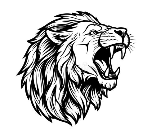 Lion Roar Logo Vector Icon Sports Mascot Template Stock Illustration