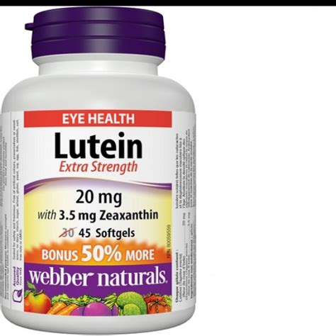 WEBBER NATURALS-ЛУТЕИН 20 mg + ЗЕАКСАНТИН 3.5 mg - Аптека Оптима