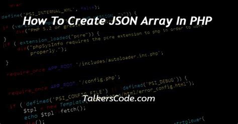 How To Create Json Array In Php