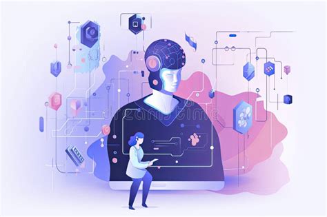 Ai In Social Media Abstract Concept Vector Illustration Social Media Marketing Ai Content