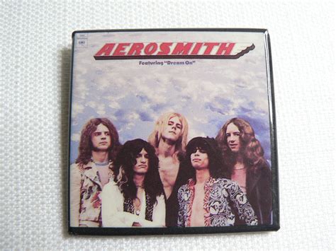Vintage 70s Aerosmith Self Titled Debut Album 1973 Pin Button
