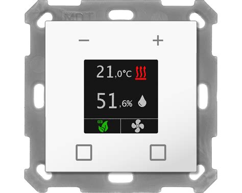 Knx Room Temperature Controller Smart 55 White Glossy Finish 2ctrl