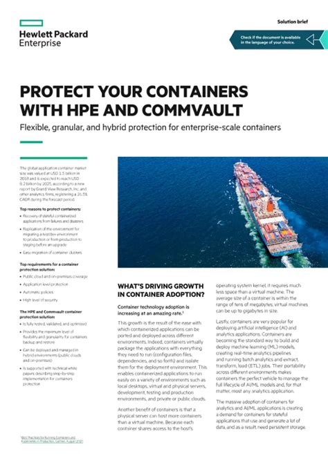 Protect Your Containers With Hpe And Commvault Solution Brief