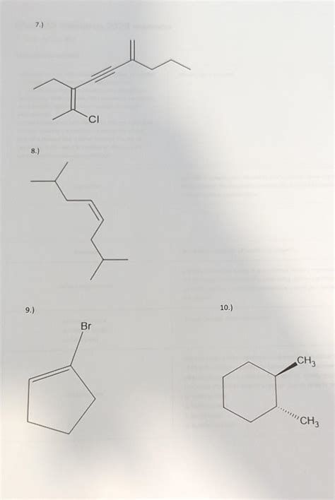 Solved Practice Questions Provide The IUPAC For Each Of The Chegg Com