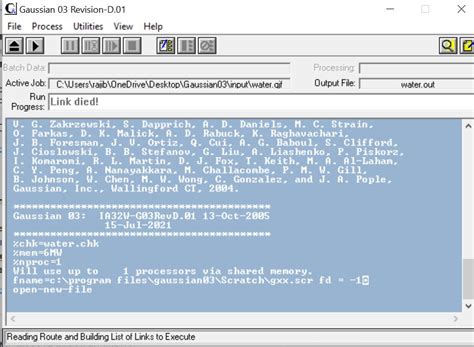 I Have Problem Running The Gaussian 03 Or Gaussian 09 Software Researchgate