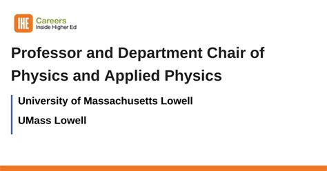 Professor And Department Chair Of Physics And Applied Physics Job With