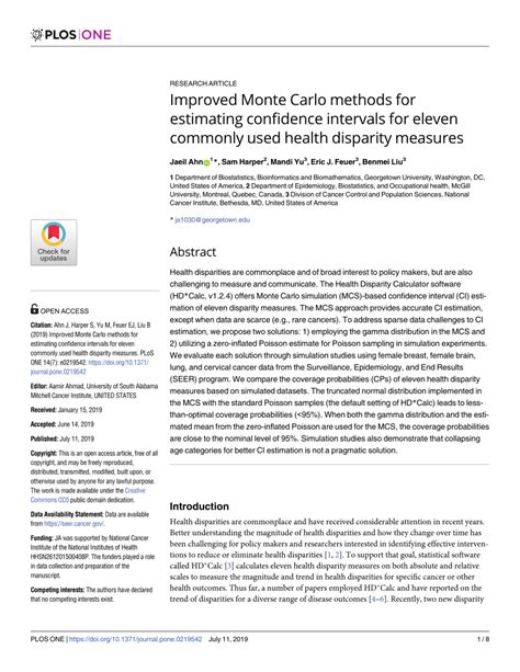 Pdf Improved Monte Carlo Methods For Estimating Confidence Intervals For Eleven Commonly Used