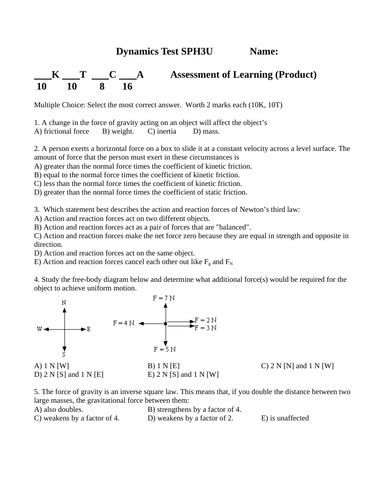 11 dynamics assessments dynamics tests dynamics quizzes forces tests