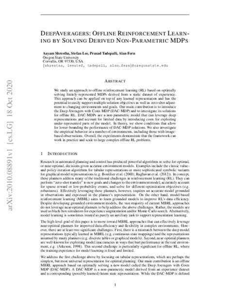 Pdf Deepaveragers Offline Reinforcement Learning By Solving Derived
