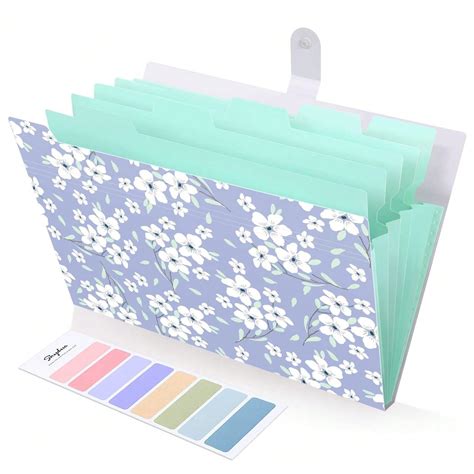Expanding File Folders With 8 Lables Floral Printed Accordion Document Folder Organizer Us