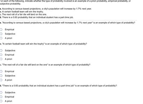 Solved Or Each Of The Following Indicate Whether The Type Chegg Com
