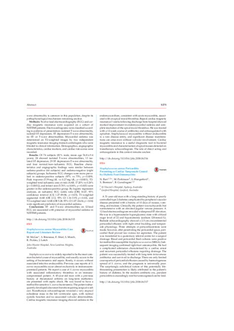 Pdf Staphylococcus Aureus Myocarditis Case Report And Literature Review