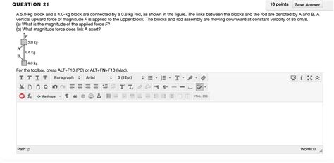 Solved A Kg Block And A Kg Block Are Connected By A Chegg Com