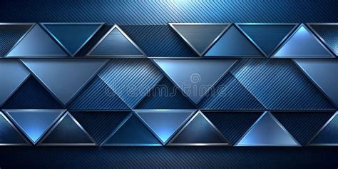 Abstract Geometric Blue Polyhedron Pattern Modern 3d Design Stock