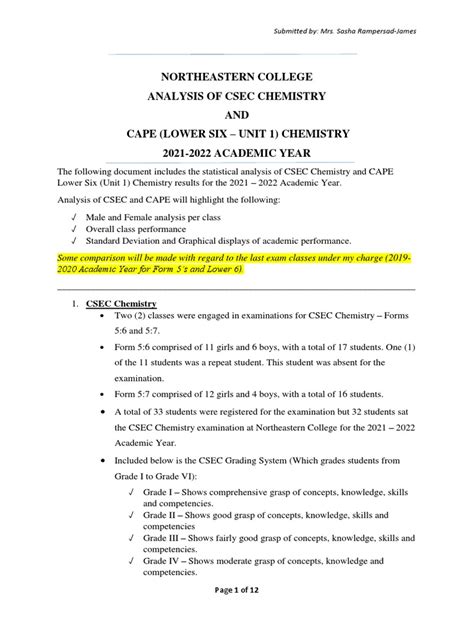 Statistical Analysis Of Csec And Cape 2021 2022 Pdf Standard