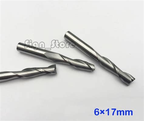 Free Ship 5pcs Solid Carbide 6mm Endmill Double Two Flute Spiral Bit CNC Router Bits CED 6mm
