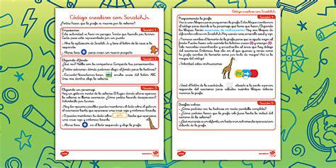 Ficha De Actividad Código Creativo Con Scratch Jr Twinkl