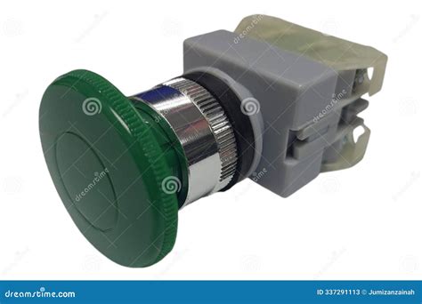 Machine Button Hand Press Button Green Colour Stock Image Image Of